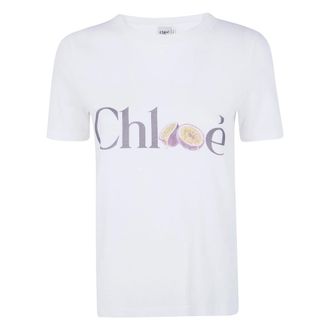 Chlo&eacute; Femme, Tops, Blanc, Taille: 38 FR T-shirt imprim&eacute; classique Chloe