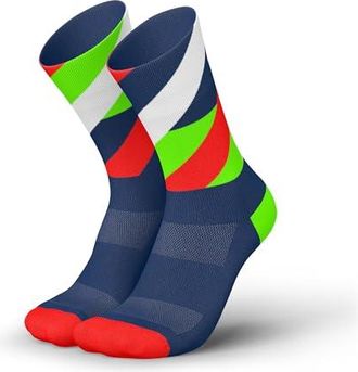 INCYLENCE 1 paire de chaussettes de course pour homme et femme avec légère compression, Boucles bleu marine et vert, 43-46