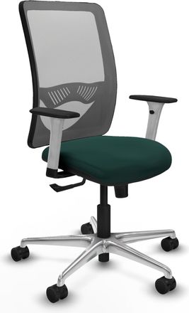 Piqueras y Crespo Gr&uuml;ner Schreibtischstuhl Zulema mit wei&szlig;en und schwarzen Armlehnen, h&ouml;henverstellbare Lendenwirbelst&uuml;tze, ausgestattet mit 3 Positionen und Schneidsch