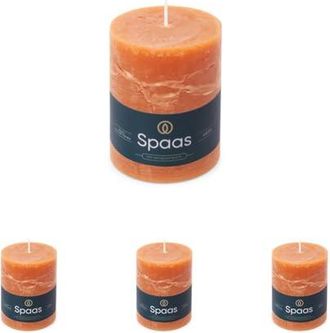 Spaas Rustikale Stumpenkerze 80/110 mm 65St. - orange (Packung mit 4)