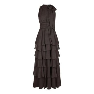 Neo Noir Femme, Robes, Brun, Taille: 44 FR Marli Solid Chiffon Dress