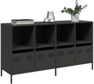 Les Tendances Buffet noir 135x39x73,5 acier laminé à froid