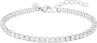 s.Oliver Bracelet - Elegantes Armband aus poliertem Edelstahl - silber - Tenniskette verstellbar bis 20 cm - wasserfest & hautfreundlich