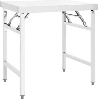vidaXL Vidaxl - Table de travail pliable de cuisine 85x60x80cm Acier inoxydable