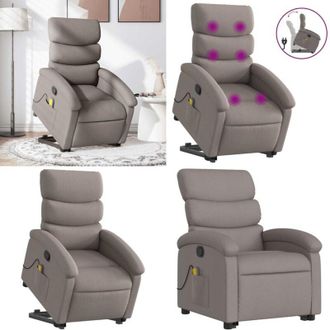vidaXL Massagesessel mit Aufstehhilfe Taupe Stoff - Massage Sessel - Elektrischer Liftstuhl - Relaxsessel - Fernsehsessel - Bequeme Lounge Chair - Home &
