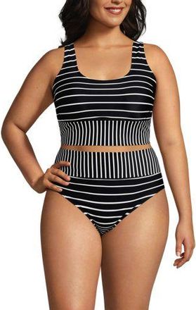 Lands End Midkini-Set, Damen, Größe:52-54 plus, Schwarz, Elasthan/Metall/Nylon-Mischung, by Lands End