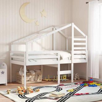 vidaXL Toit de lit pour enfants blanc 188x97x113 cm bois de pin massif