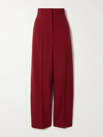 Stella McCartney Pantalon Large En Crêpe De Laine - Rouge
