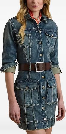 Lauren Ralph Lauren robe courte en jean à boutonnière - Bleu