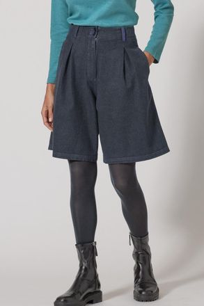 Hempage Hempage Damen vegan Shorts Bermuda Check Navy