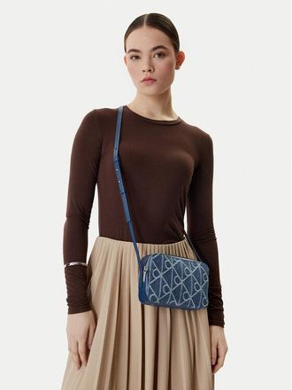 Calvin Klein Handtasche Emblem Aop Denim Camera Bag LV04F3430G Blau
