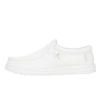 HeyDude Wally Stretch Sox Herren - Slip-on Schuhe - Mokassin-Stil, White, 43