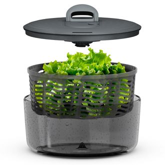 Zyliss Easy Spin Salatschleuder Groß, 6L, Mit Seilzug, Rutschfester Boden, Servierschüssel, AquaVent-Technologie, Stopptaste, leicht zu reinigen