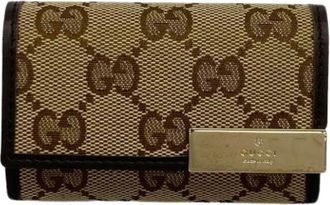 Gucci unisex, Pre-owned, Beige, Taille: ONE Size Porte-cl&eacute;s en toile Pre-owned