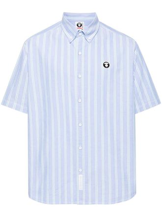 Aape By A Bathing Ape chemise en coton à rayures - Bleu