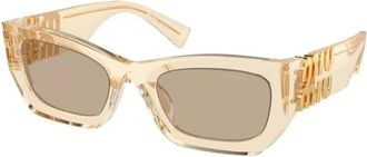 Miu Miu Braune Sonnenbrille mit dunkelbraunen Gl&auml;sern - - Accessories - Damen - Braun - 53 MM