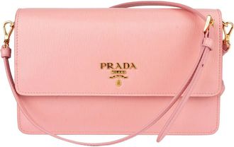 Prada Crossbody Bags - Prada Pink Saffiano Leather Move Wallet On Chain C - Gr. unisize - in Rot - f&uuml;r Damen