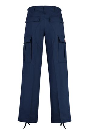 Kenzo Mens Cotton Cargo Trousers Blue