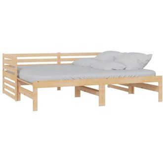 vidaXL Lit coulissant Bois de pin massif 2x(90x200) cm Vidaxl