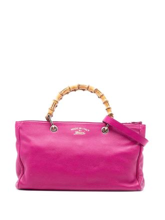 Gucci sac &agrave; bandouli&egrave;re Bamboo Shopper m&eacute;dium (2016-2025) - Rose