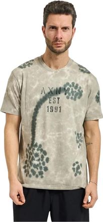 A|X Armani Exchange Homme, Tops, Gris, Taille: S T-shirt Coupe Standard avec Logo Avant