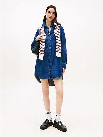 Tommy Hilfiger Robe chemise courte décontractée en denim