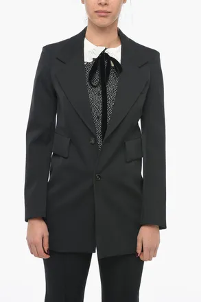 Bottega Veneta Stretch-Wollblazer mit geschwungenen &Auml;rmeln Bottega Veneta
