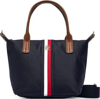 Tommy Hilfiger Handtasche Popette Mini Tote Corp AW0AW19025 Dunkelblau