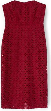 Motivi Femme, Robes, Rouge, Taille: 42 FR Robe fourreau en dentelle macram&eacute;