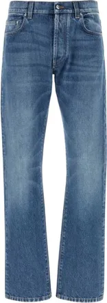 Versace Homme, Jeans, Bleu, Taille: W34 Jean Droit Taille Haute