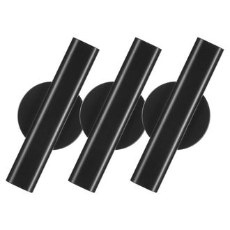 Happyyami 3 St&uuml;ck Schwarze Wandvasen aus Kunststoff Kreative Trockenblumenhalter ohne Bohren Dekorative Wanddeko f&uuml;r Wohnzimmer und B&uuml;ro