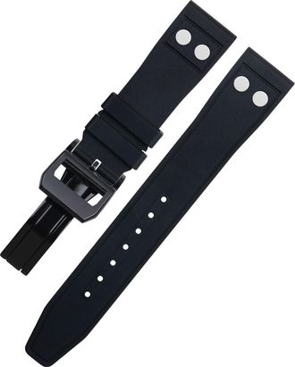 Generic 20 mm naturfarbenes Fluorkautschuk-Armband mit Nietenarmband für Portugieser Soft Wristband-Uhrenarmband