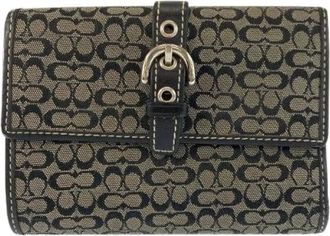 Coach Portefeuille Mini Signature Pre-owned - Femme - Pre-owned - Brun - Taille: ONE Size