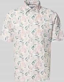 Jake*s Slim Fit Business Hemd aus Leinen-Misch mit Kentkragen