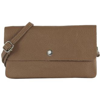 modamoda.de T257 - Echtleder Umh&auml;ngetasche Small made in Italy, Farbe:Blassbraun