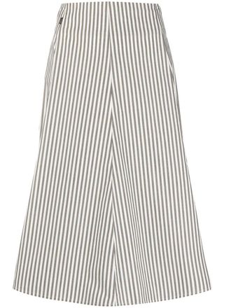 Woolrich jupe &eacute;vas&eacute;e &agrave; rayures - Blanc