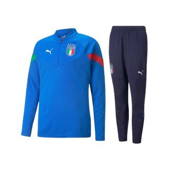 Puma Puma, Homme, Sport, Bleu, Taille: XL Survêtement Italie 1/4 Zip Player