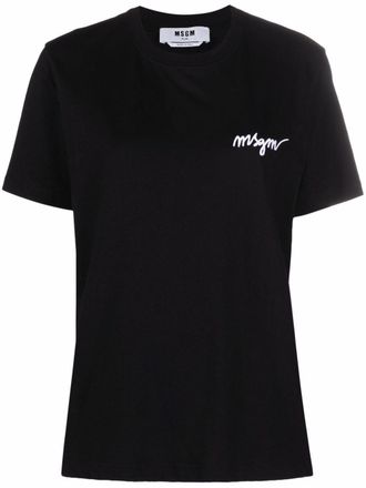 Msgm t-shirt à logo poitrine - Noir