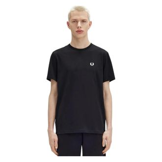 Fred Perry Homme, Tops, Noir, Taille: S T-shirt Coton Logo Rétro