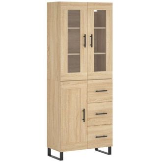 vidaXL Highboard Sonoma-Eiche 69,5x34x180 cm Holzwerkstoff Vidaxl