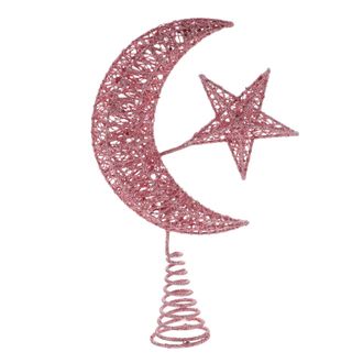 Cabilock Mondstern Baumspitze Weihnachten Glitzer Dekoration Baumspitze Ornament Weihnachtsstern Glitzer