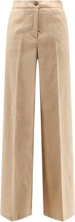 Pinko Pinko, Femme, Pantalons, Beige, Taille: 36 FR Pantalon en lin