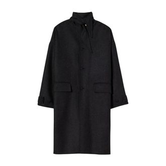 Plan C Plan C - Manteau en laine m&eacute;lang&eacute;e double face avec &eacute;charpe - Femme - Manteaux - Gris - Taille: 38 FR