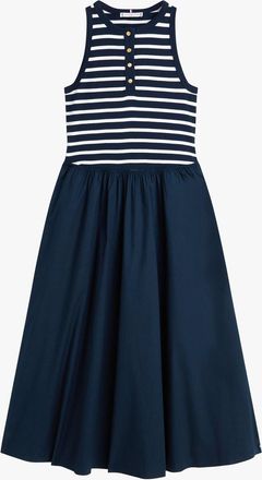 Tommy Hilfiger Robe midi ray&eacute;e en coton m&eacute;lang&eacute;