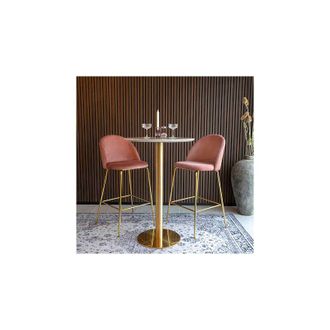 M&S Collection M&s - Lot de 2 chaises de bar en velours rose et laiton - ahmas