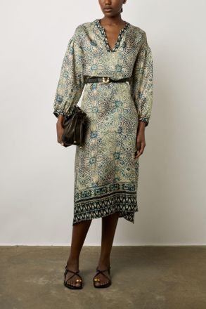 Gerard Darel Robe droite en 100% soie - ELNORA - Indigo