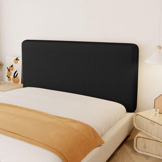 Generic Stretch Kopfteil Bezug King Queen Full Size Hochelastischer Bettkopfteil Bezug Staubdichter Schutzh&uuml;lle f&uuml;r Schlafzimmerdekoration Schwarz L&auml;nge des Q