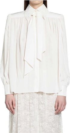 Chlo&eacute; Femme, Blouses et Chemises, Blanc, Taille: 40 FR Blouse &agrave; Col Montant et &Eacute;charpe