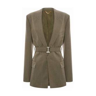 Victoria Beckham Ma&szlig;geschneiderter Blazer mit G&uuml;rtel - - Jackets - Damen - Gr&uuml;n - S