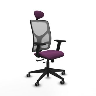 Piqueras y Crespo Schreibtischstuhl aus Kunstleder mit 2D-Armlehnen, h&ouml;henverstellbarer Lendenwirbelst&uuml;tze und festem Kopfteil, ausgestattet mit Syncro/Traslack und Sch